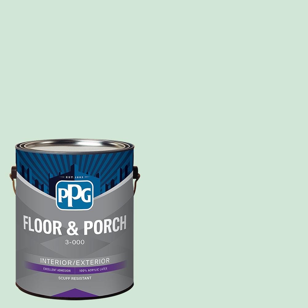 PPG 1 gal. PPG1226-2 Peppermint Patty Satin Interior/Exterior Floor and ...