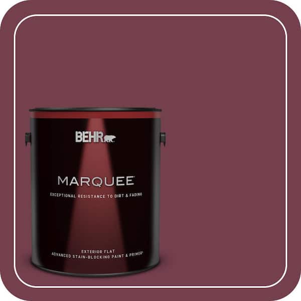 BEHR MARQUEE 1 gal. #T11-4 Blood Rose Flat Exterior Paint & Primer ...