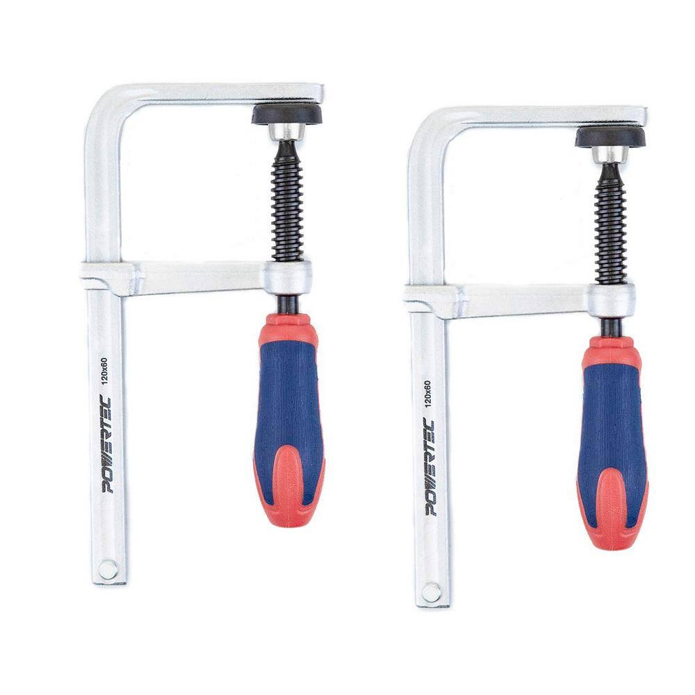 POWERTEC 5-3/8 in. Quick Screw Guide Rail Clamp with 2-3/8 in. Throat ...