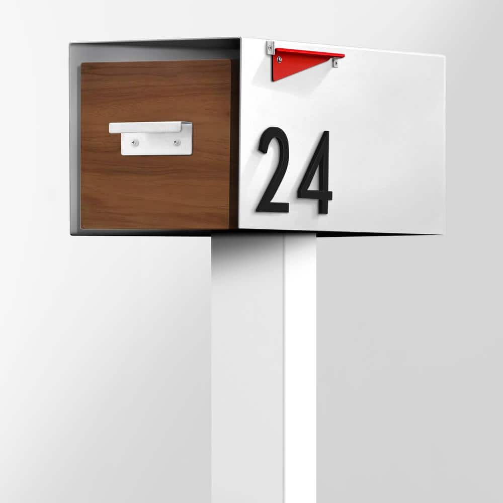 POST & PORCH Malone Post Mounted Mailbox with Sublimated Wood Door ...