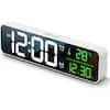 Aoibox Modern LED Large Display Wired Digital Alarm Clock in White and ...