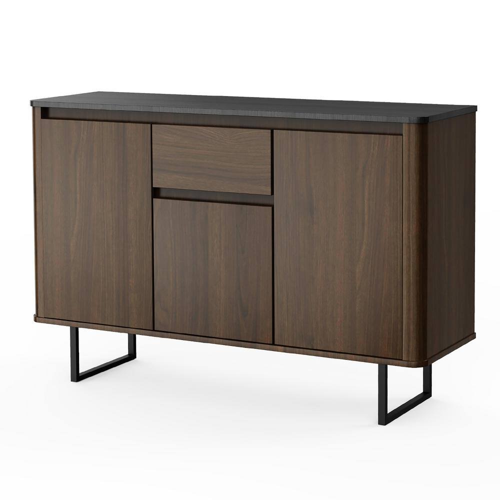 Costway Walnut Buffet Server Sideboard with 3-Door HV10075+ - The Home ...