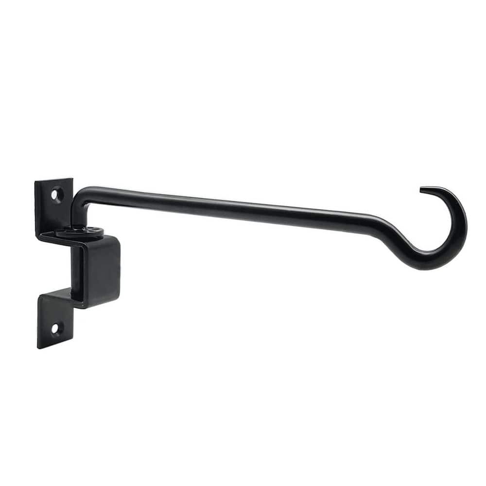 Oyezvary 16 in. Black Metal Swivel Plant Hanger Bracket for Outdoor Use ...