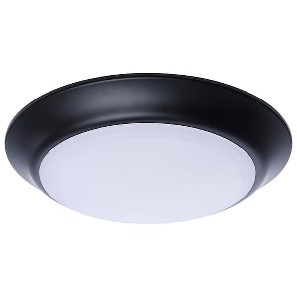 SATCO 7 in. Black 9.5 Watt Color Selectable LED Flush Mount Disk Light ...