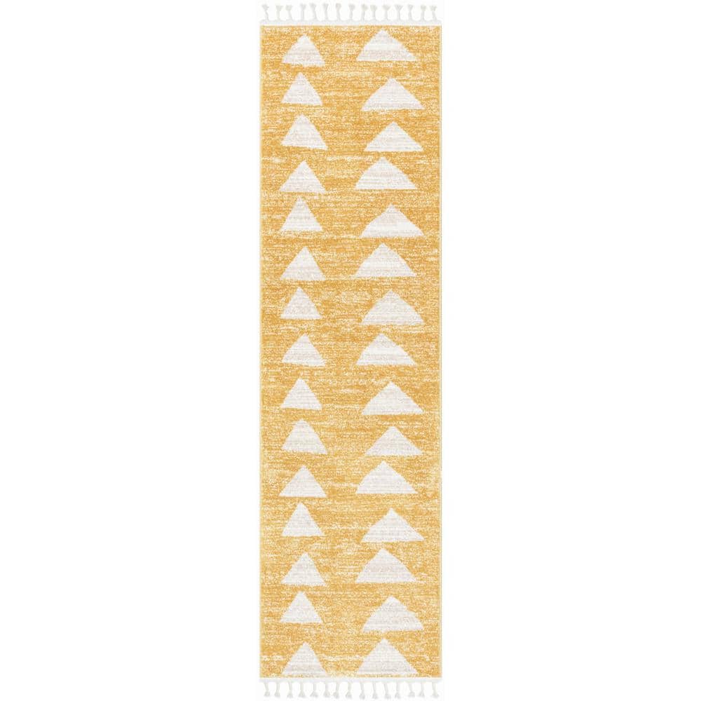 Well Woven Kennedy Triangles Modern Geometric Kids Yellow 2 ft. 7 in. x ...