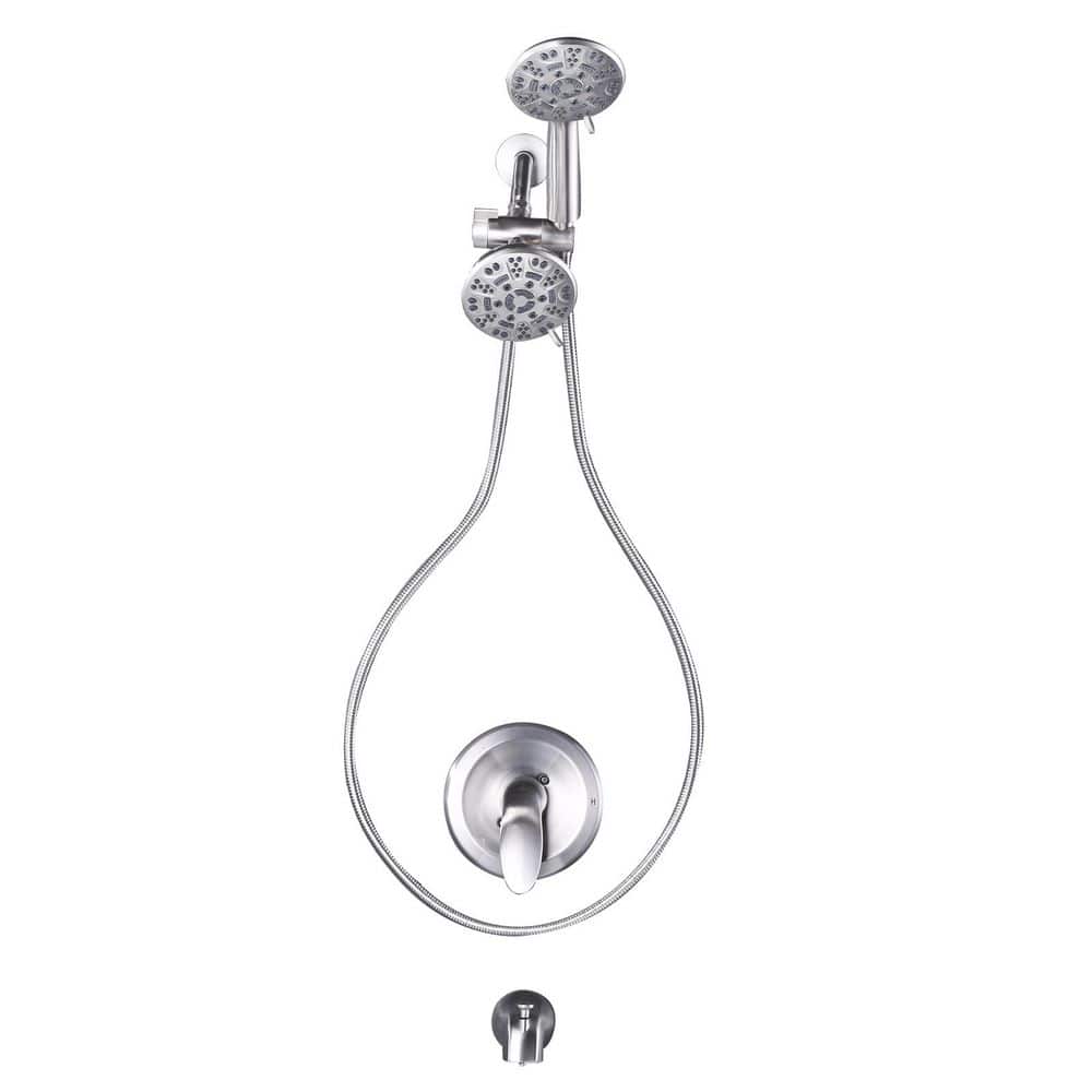 Single Handle 7-Spray Double Shower Fixed and Handheld Shower Shower ...