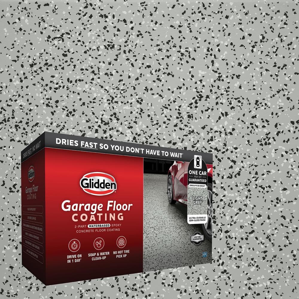 Glidden 1 Gal. Light Gray Semi-Gloss 2 part Epoxy Interior Concrete ...