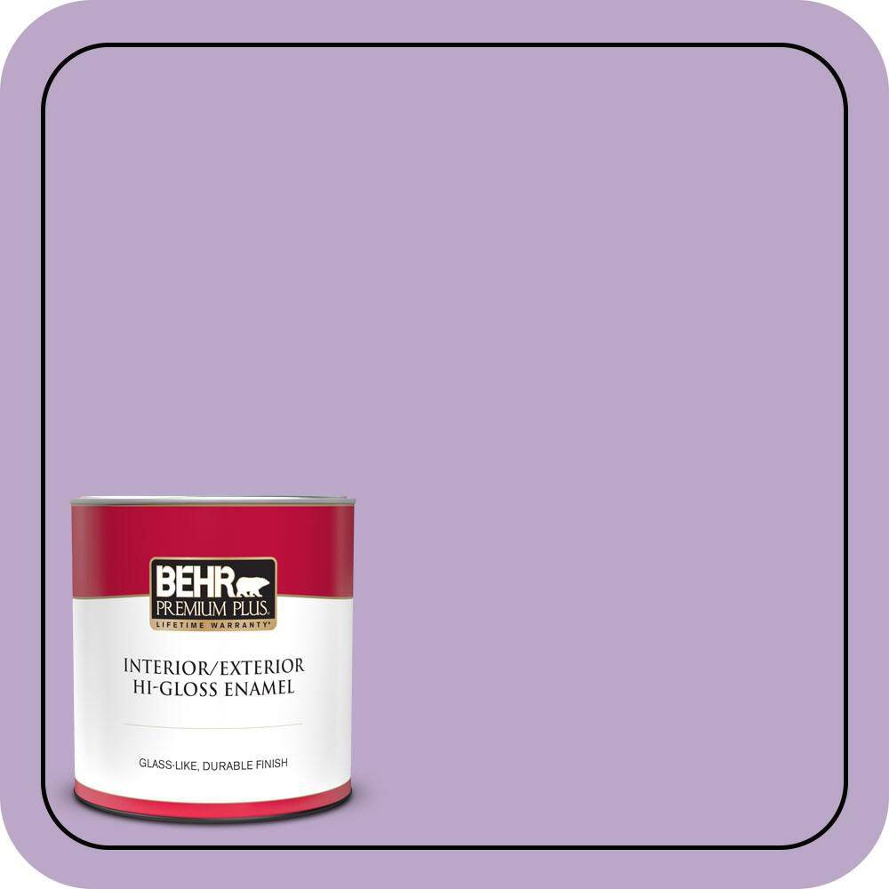 BEHR PREMIUM PLUS 1 qt. #M570-4 Cyber Grape Hi-Gloss Enamel Interior ...