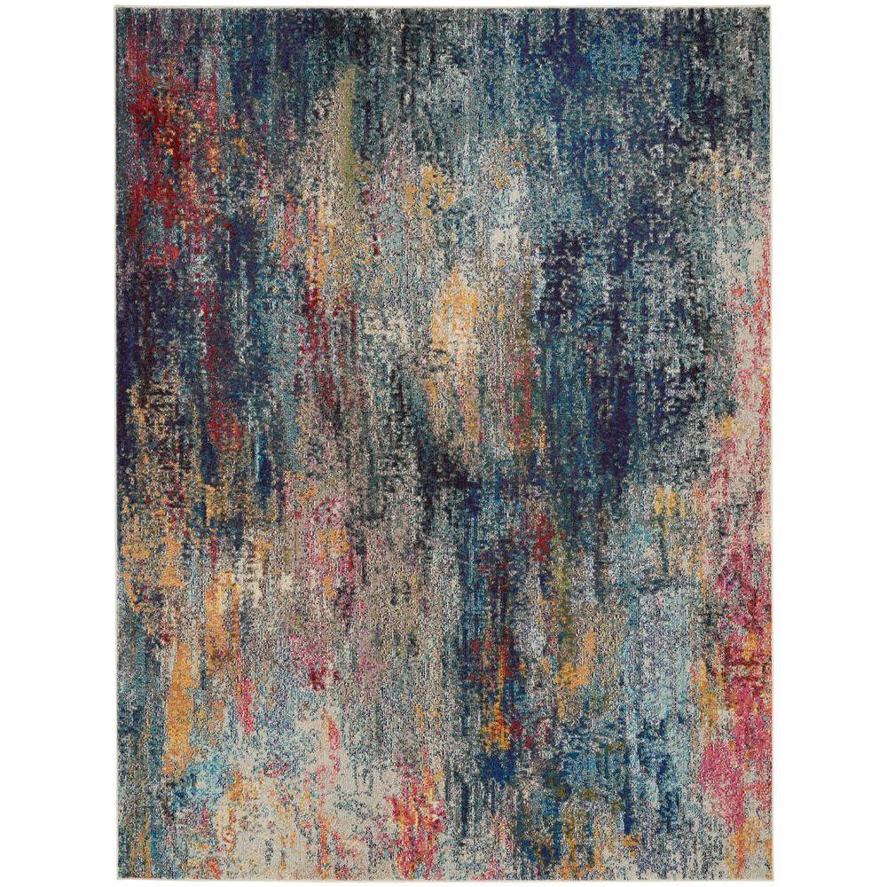 Nourison Celestial Multicolor 8 ft. x 11 ft. Abstract Bohemian Area Rug ...
