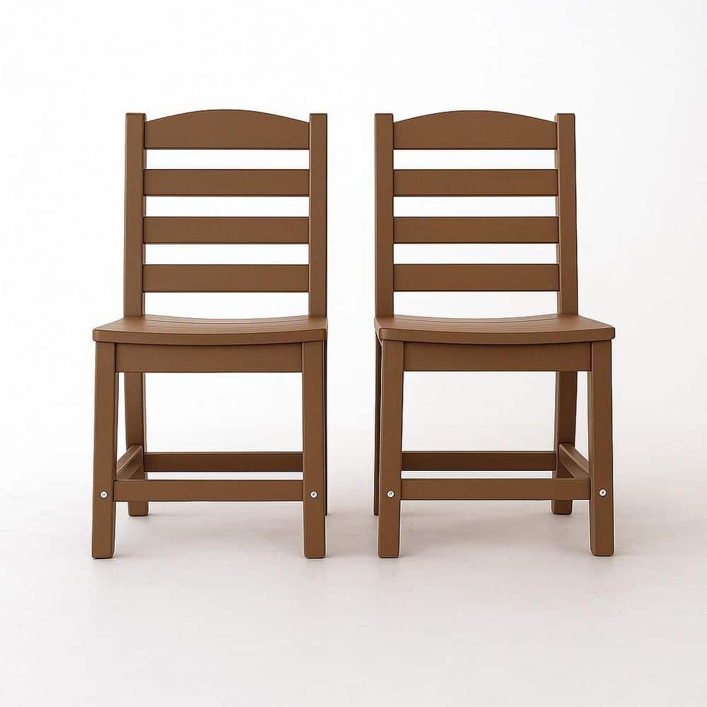 Outdoor Armless Chairs, Set of 2, Classic Weatherproof Patio Chairs ...