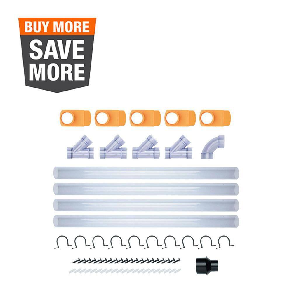 POWERTEC 2-1/2 in. Dust Collection Kit Fittings Network w/Reducer ...