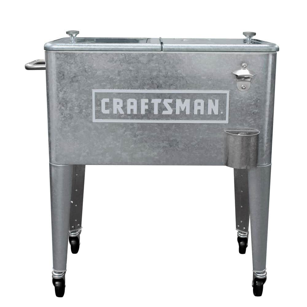 Leigh Country Craftsman 60 qt. Galvanized Rolling Cooler Silver CX ...