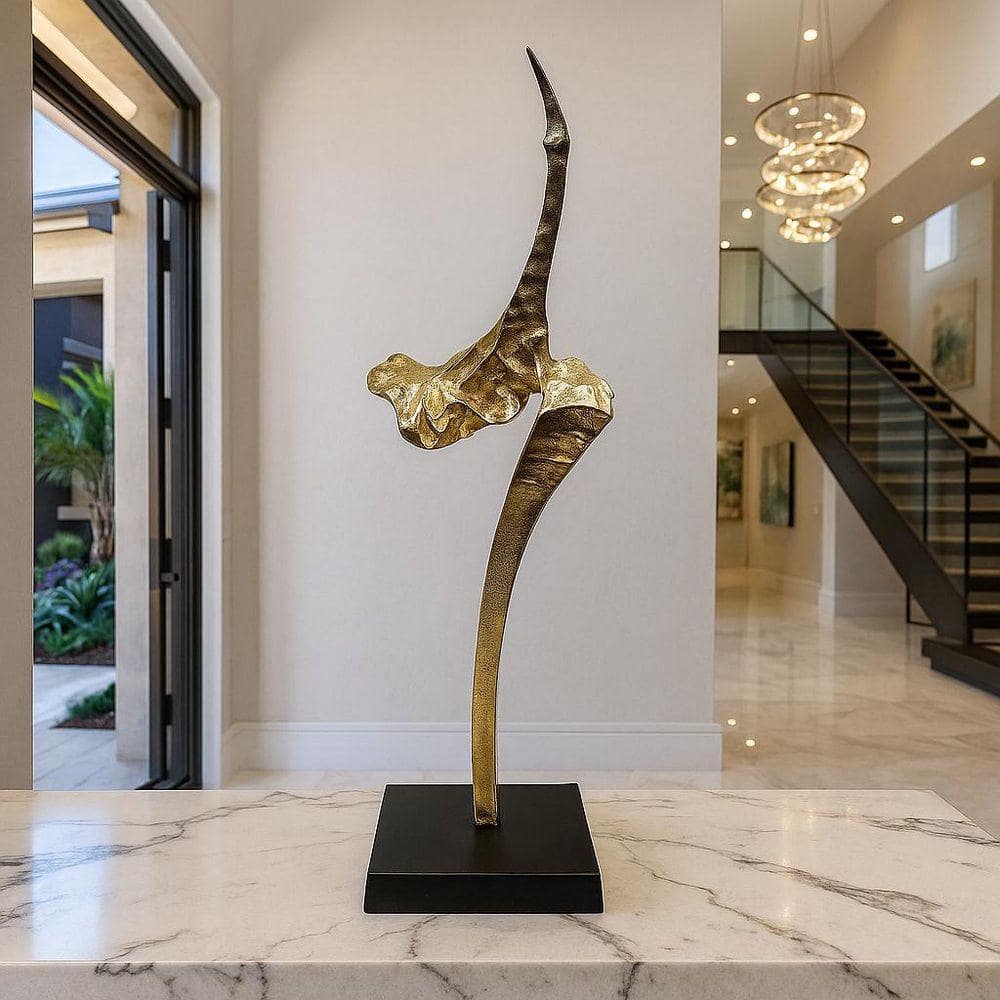 castellousa Gold 20.5 in. x 6 in. Decorative Handmade Aluminum Metal ...