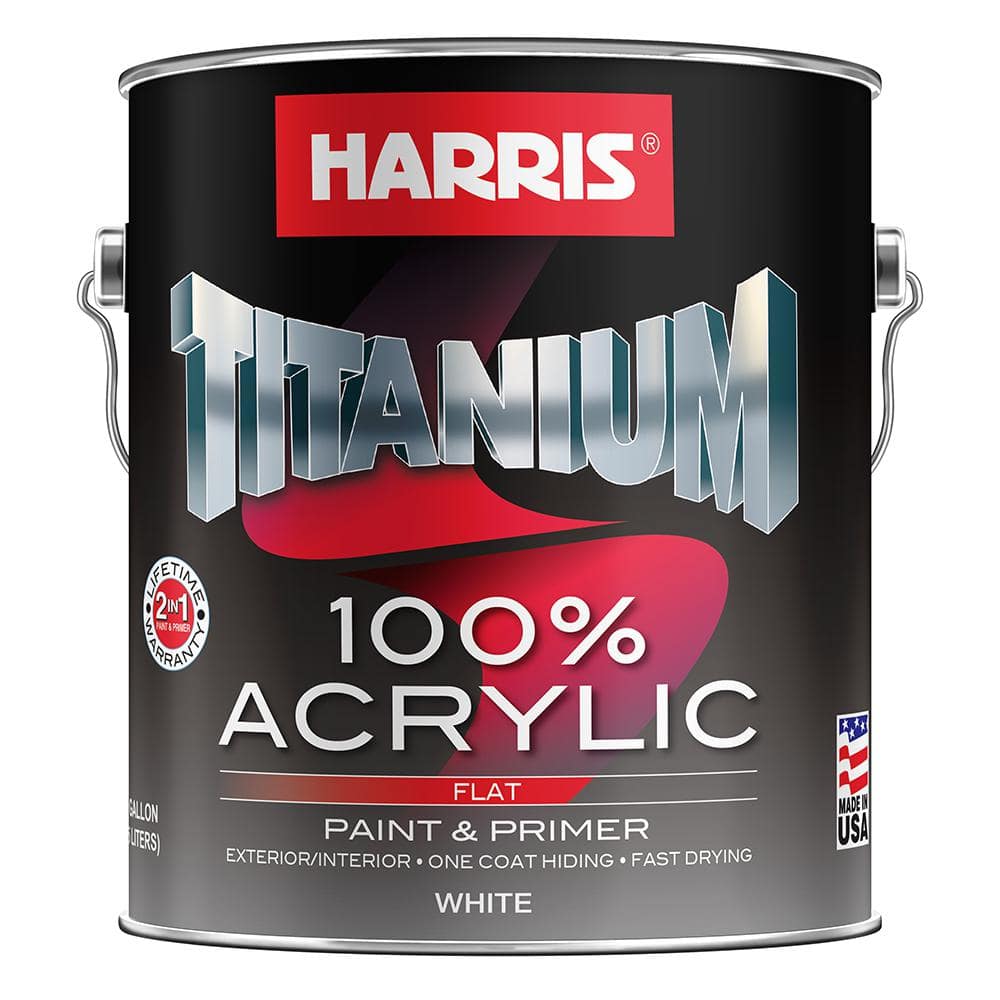 Harris Titanium 1 gal. Flat Acrylic-Latex White Interior/Exterior ...