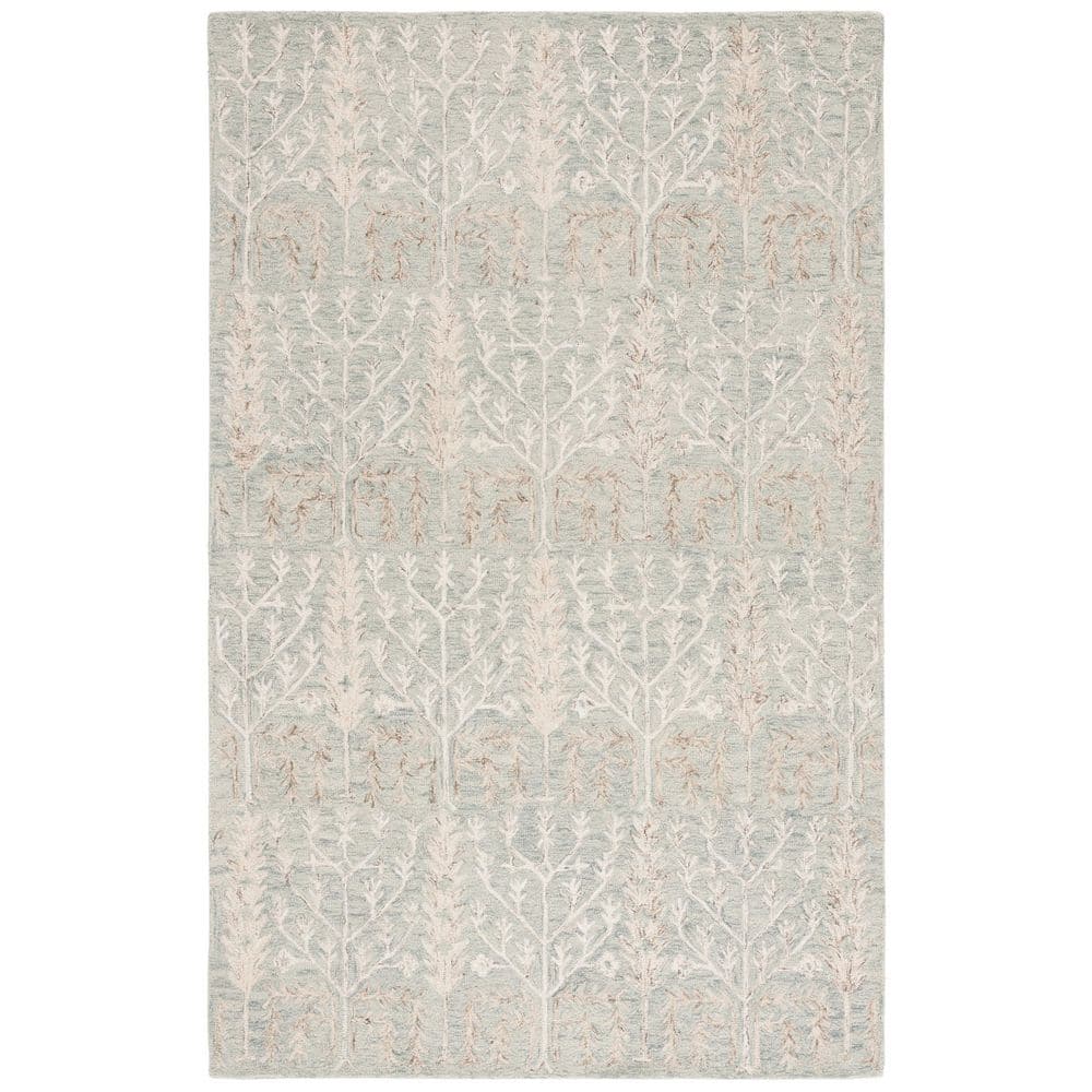 SAFAVIEH Jardin 6 ft. x 9 ft. Green/Beige Geometric Branches Area Rug ...