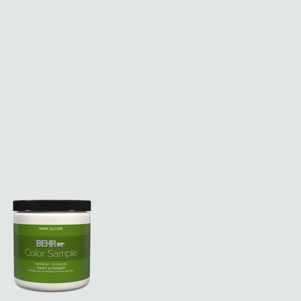 BEHR PREMIUM PLUS 8 oz. #BL-W02 Ice Sculpture Semi-Gloss Interior ...