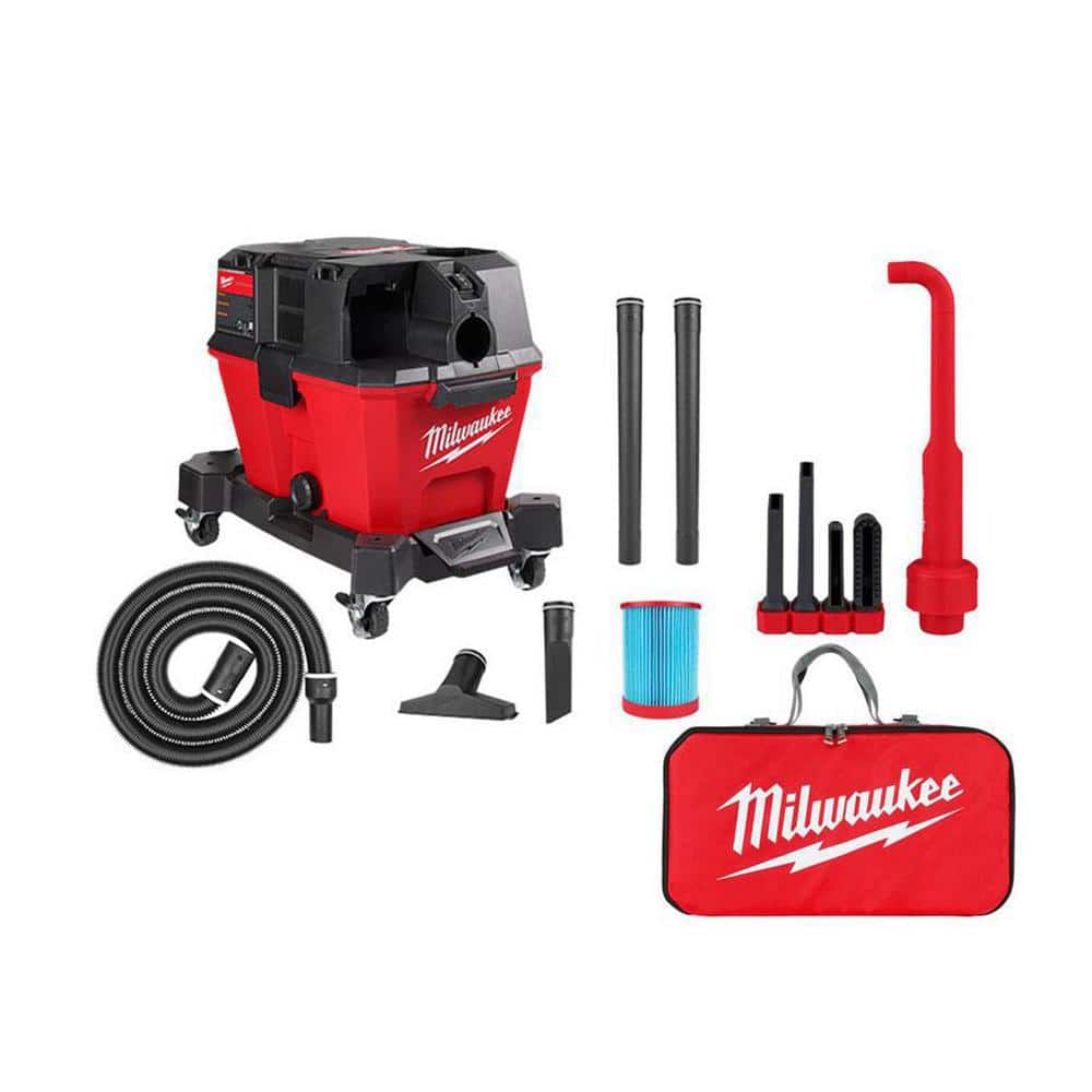 Milwaukee M18 FUEL 6 Gal. Cordless Wet/Dry Shop Vacuum W/Filter, Hose ...