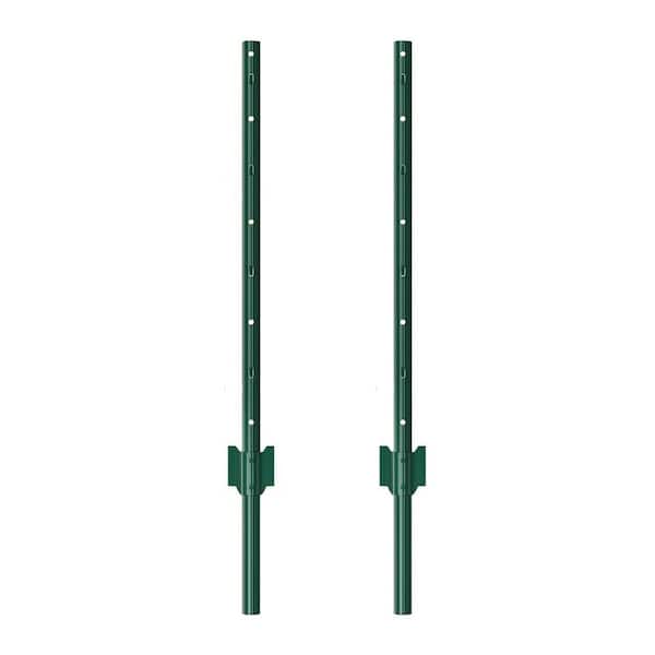 Ashman Online 1-1/4 in. x 3/4 in. x 3 ft. 14-Gauge Green Steel U-Fence ...