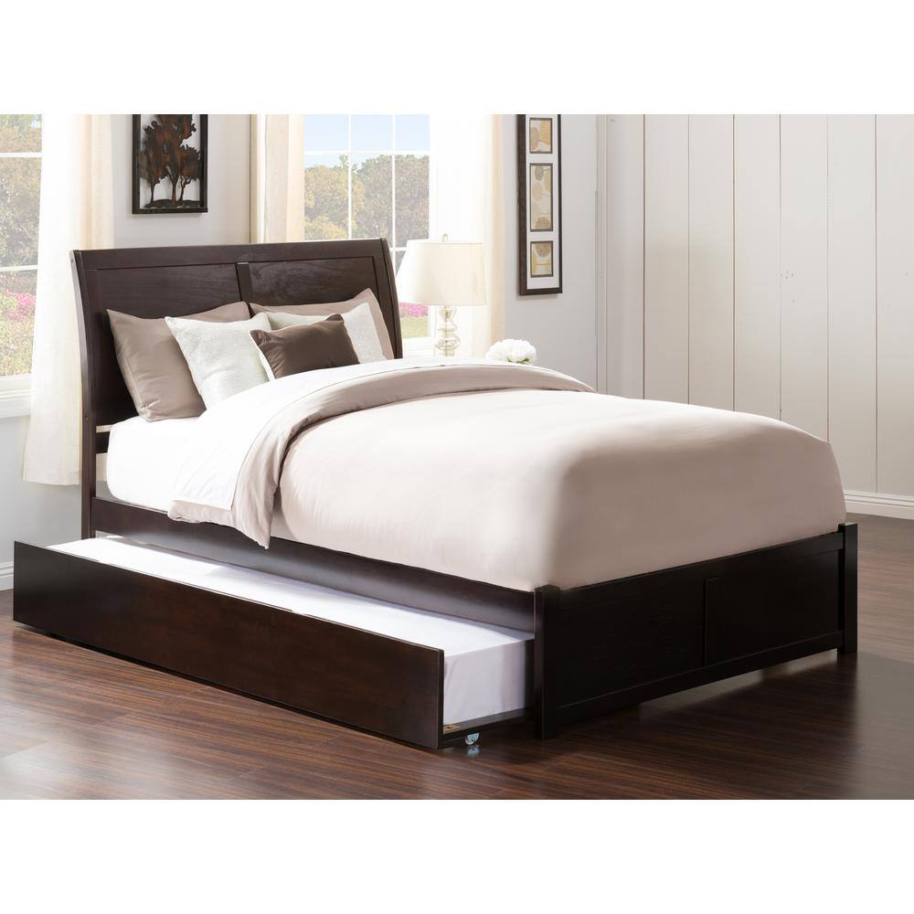 AFI Portland Espresso Queen Bed with Footboard and Twin Extra Long ...