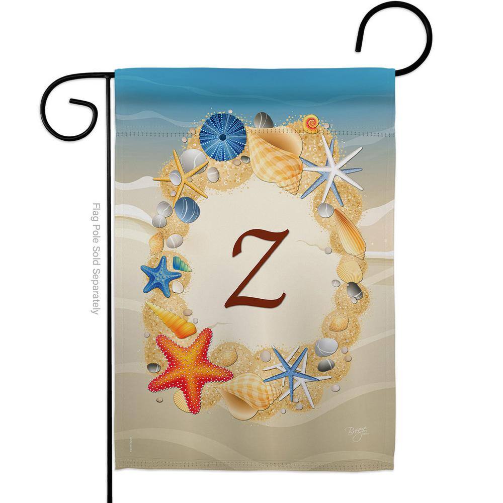 Breeze Decor 13 in. x 18.5 in. Summer Z Initial Beach Garden Flag 2 ...
