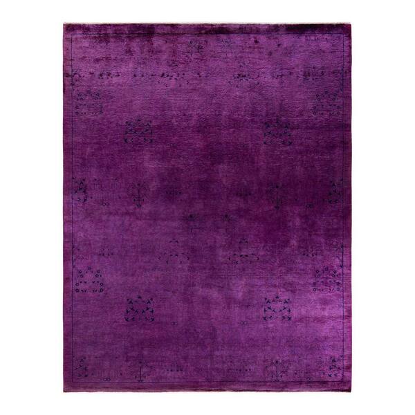 Chloe & Olivia Home Overdyed Purple 8 ft. x 10 ft. Solid Wool Indoor ...