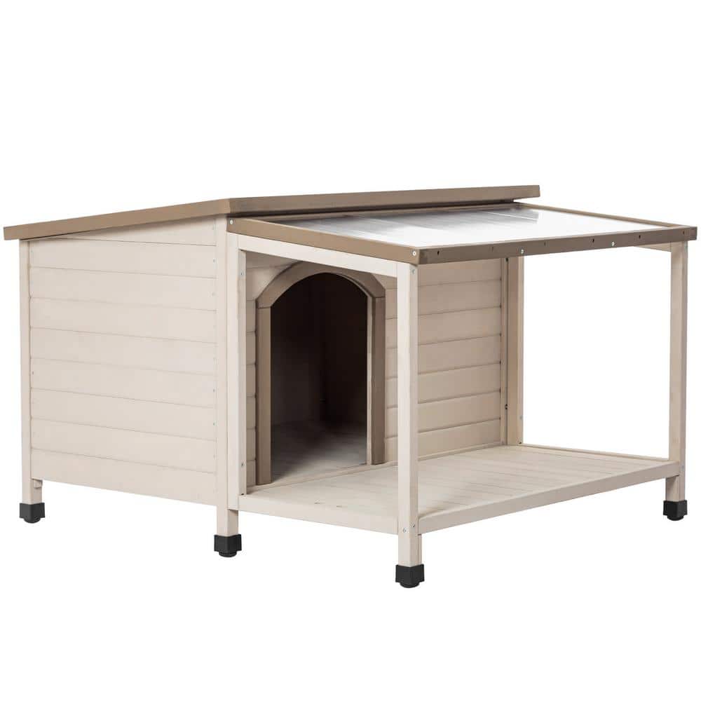 cenadinz Outdoor Fir Wood Dog House with an Open Roof Ideal for Medium ...