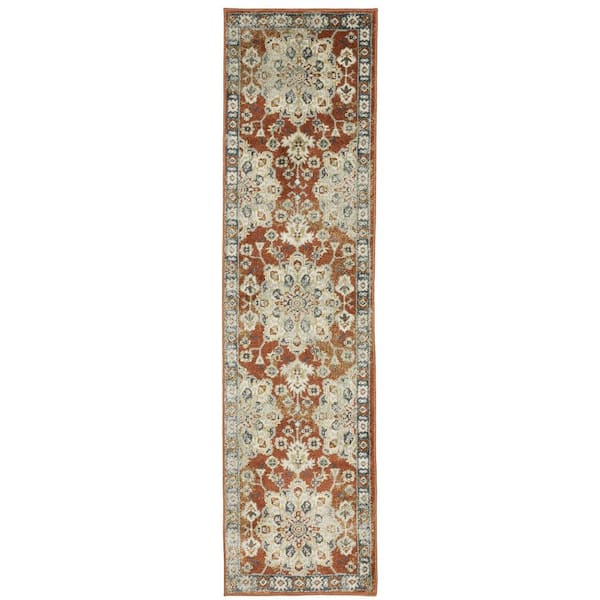 AVERLEY HOME Brixworth Rust/Beige 2 ft. x 7 ft. Oriental Medallion ...