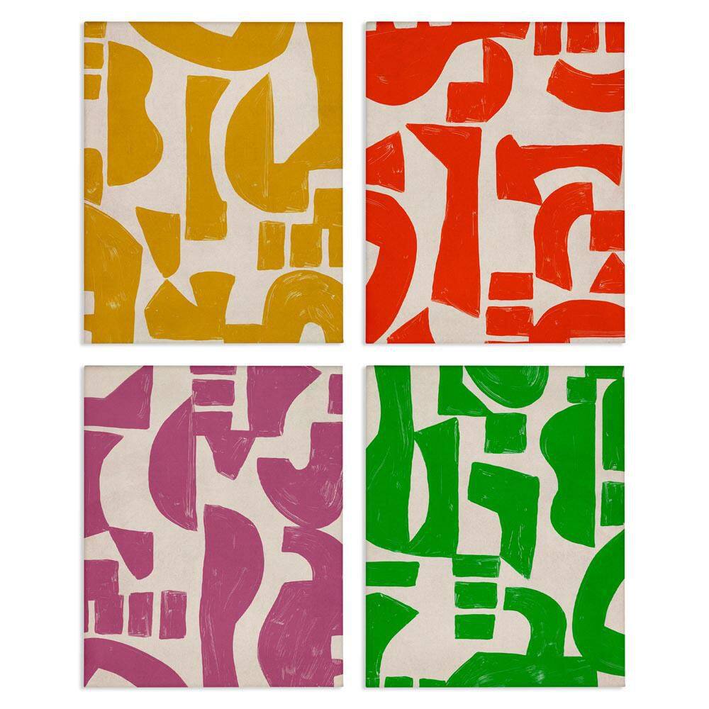 Stupell Industries Contemporary Shapes Collage by June Erica Vess 4 ...