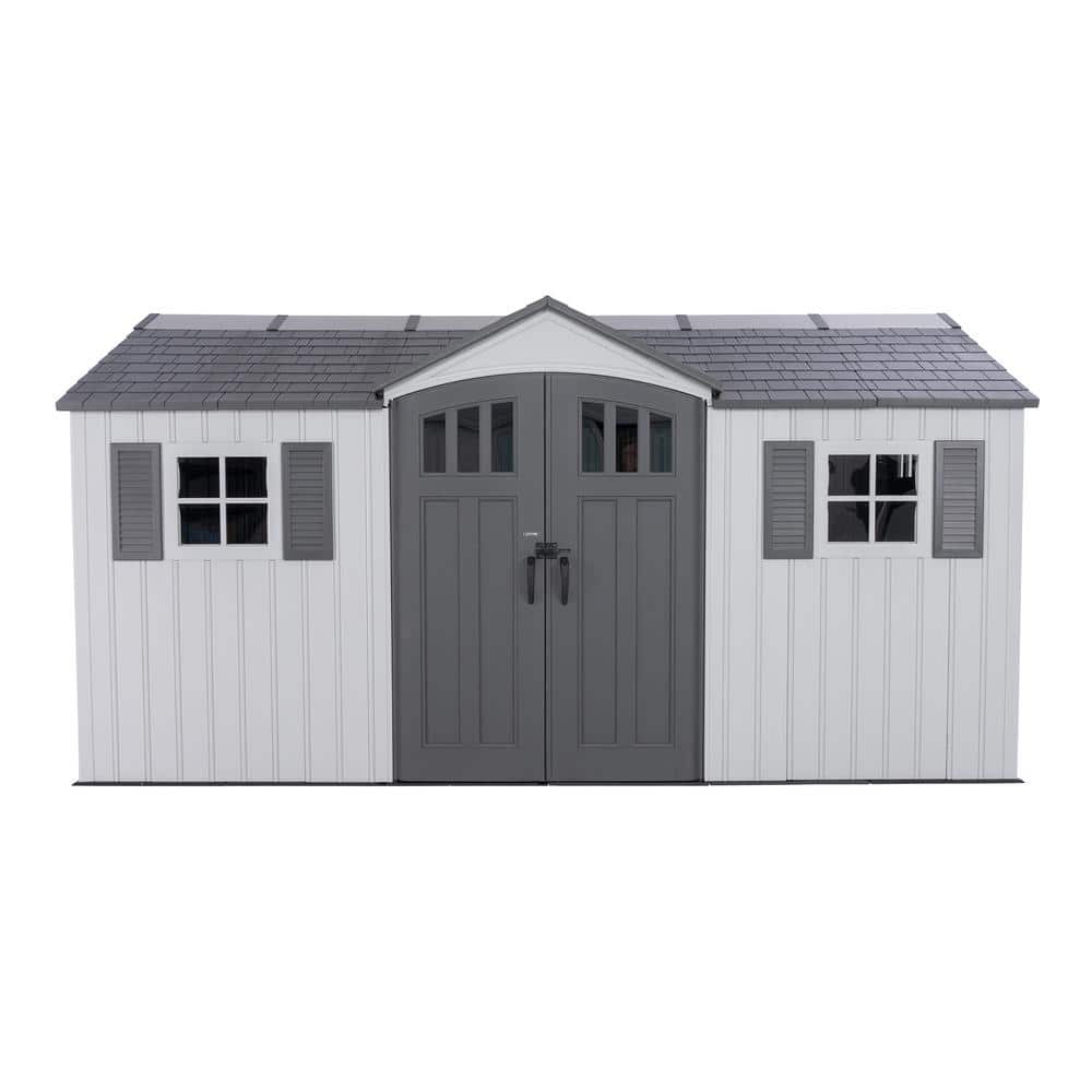 Lifetime Dual Entry 15 ft. W x 8 ft. D Resin Outdoor Storage Shed (120 ...