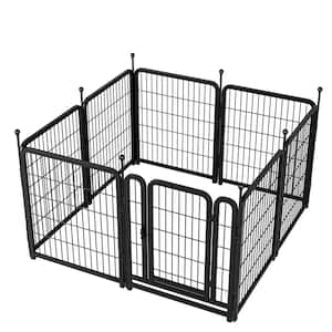 Tidoin 32 in. 12 - Panels Black Metal Foldable Portable Heavy Duty Dog ...