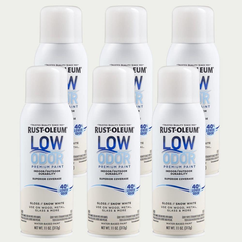 Rust-Oleum Low Odor 11 oz. Gloss Snow White Low Odor Water-Based Spray ...