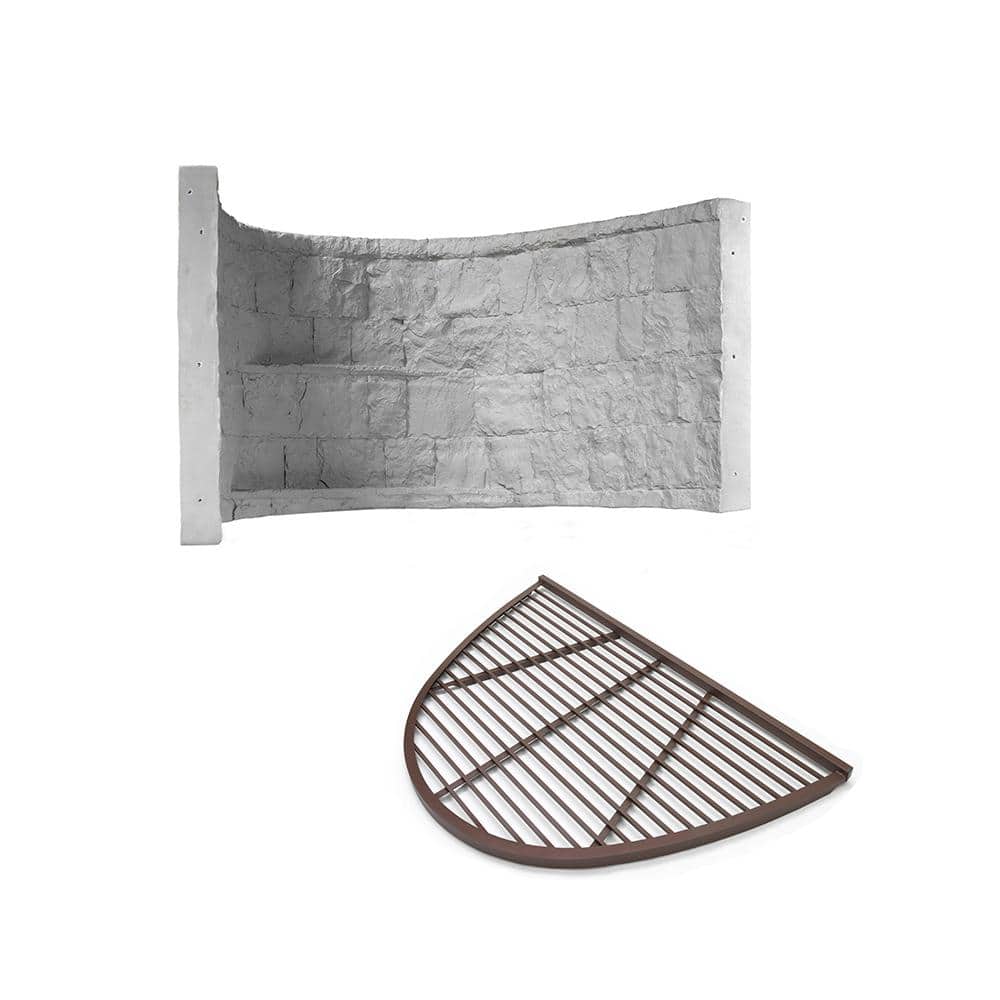 Rockwell 66 in. x 44 in. x 36 in. Grey Composite Window Well with ...