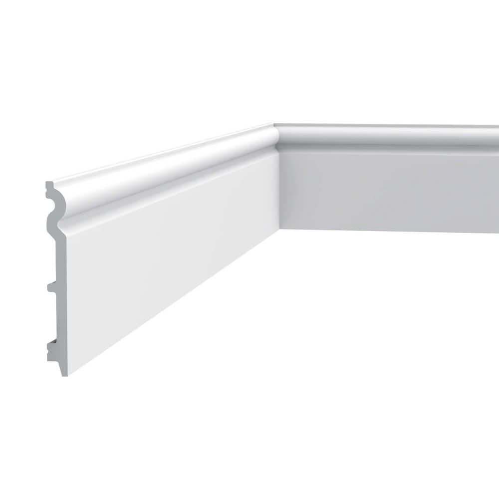 ORAC DECOR 5/8 in. D x 5-3/8 in. W x 78-3/4 in. L Primed White High ...
