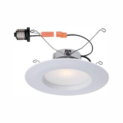 Commercial Electric 6 in. White Integrated LED Recessed Can Light Trim ...