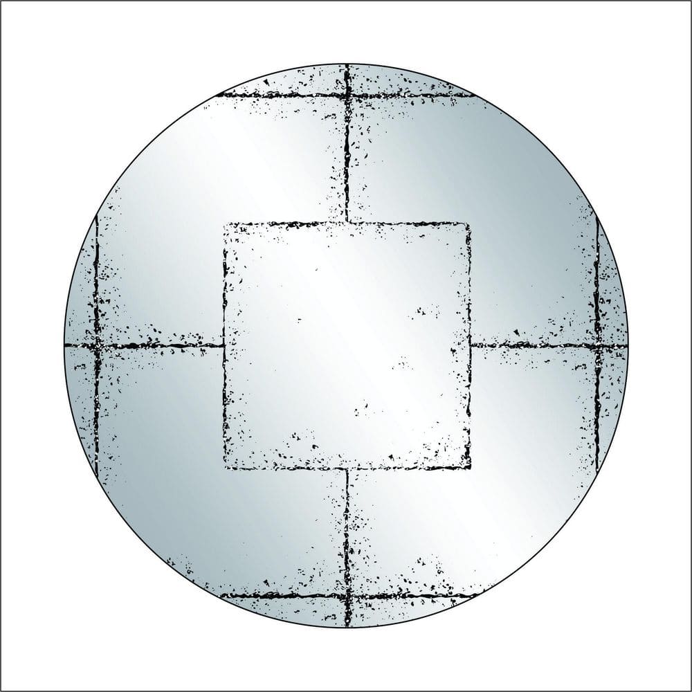 LIVACA 36.14 in. W x 36.14 in. H Round Iron Framed Wall Mounted ...