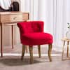 JAYDEN CREATION Nila Red Vanity Velvet Upholstered Stool with Solid ...