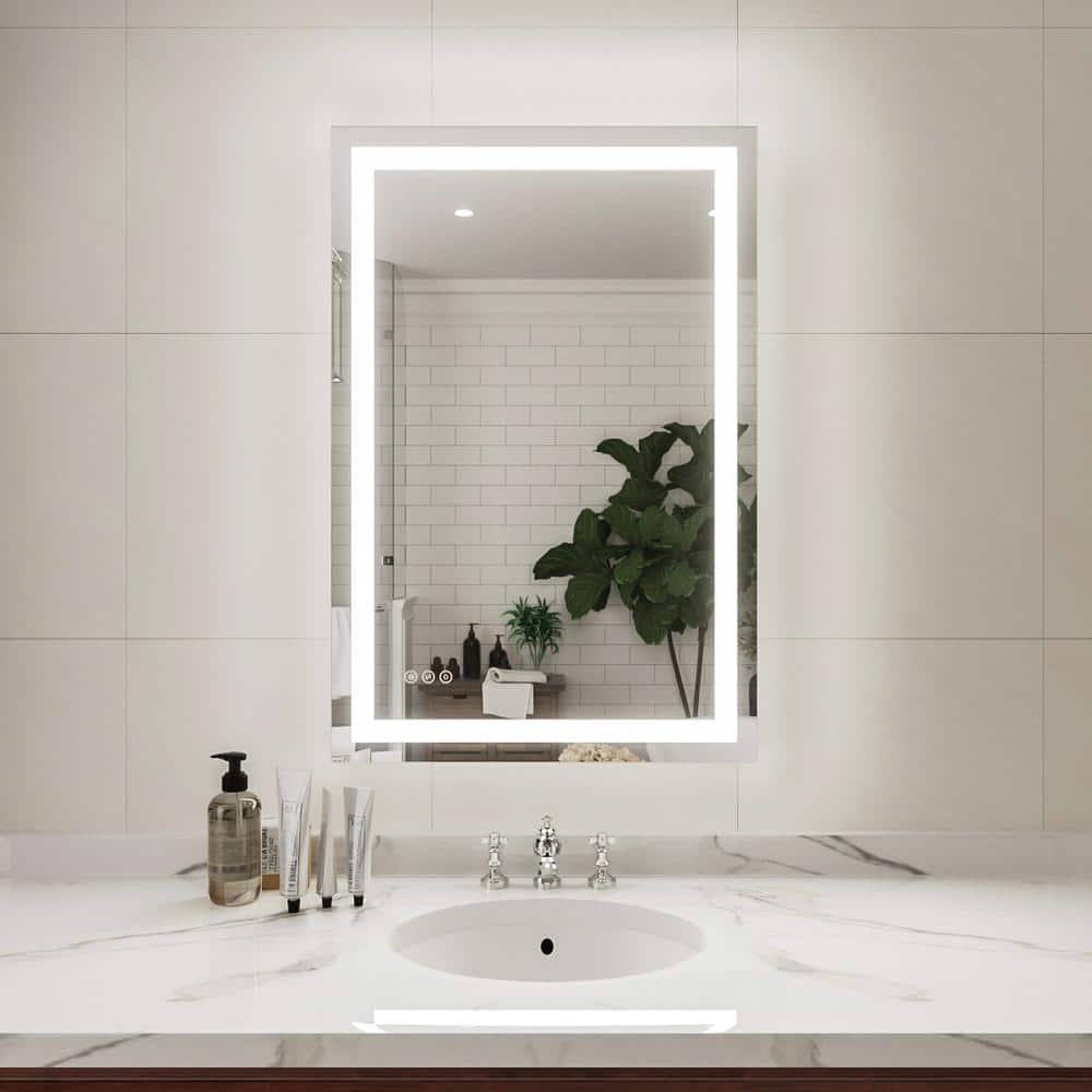 niveal Iris 24 in. W x 36 in. H Rectangular Frameless LED Wall Bathroom ...