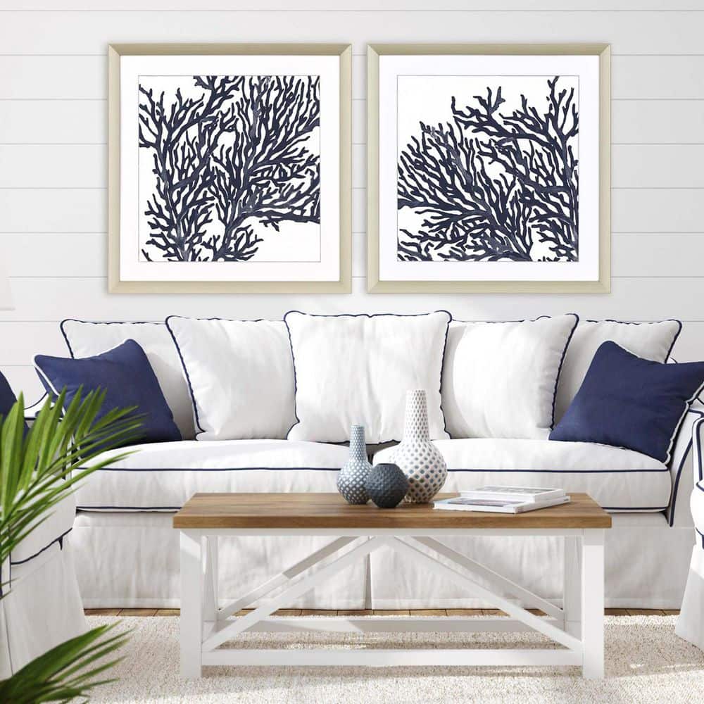 Paragon Blue Coral by Roberts 2 Piece Framed Giclee Coastal Art Print ...