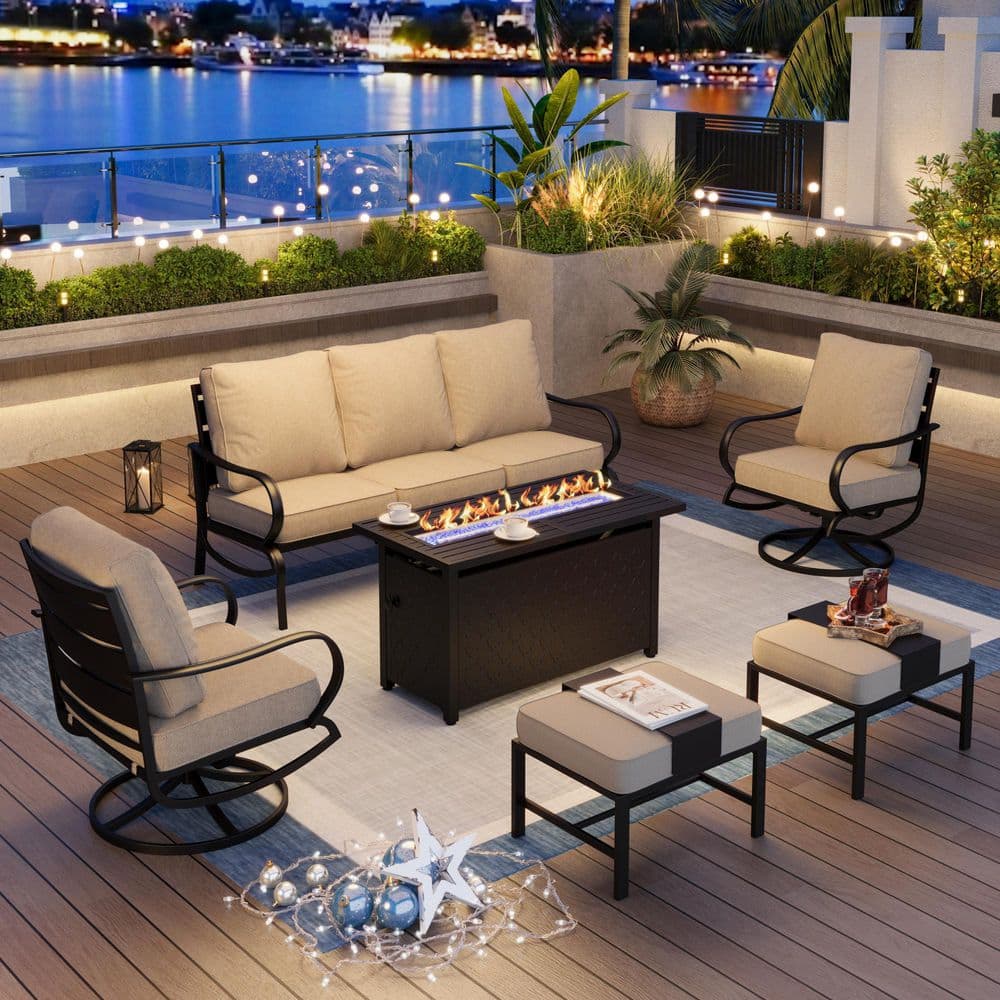 Have a question about PHI VILLA Black Metal Slatted 7 Seat 6-Piece ...