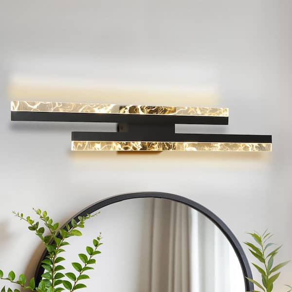Henveton Nafissa 2-Light 30 in. Black LED Vanity Light for Bathroom ...
