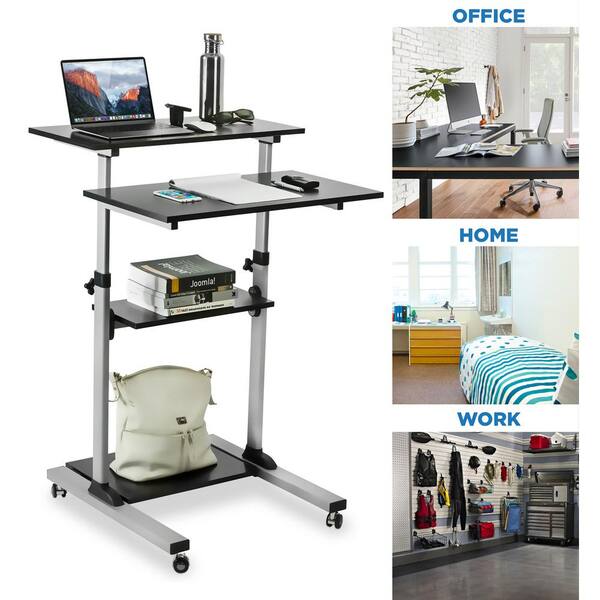 Rolling Laptop Computer Desk Parts Mount It! Height Adjustable Rolling