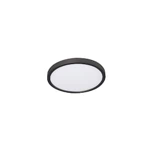 AFX Edge Round 6 in. Black Integrated LED Flush Mount with White ...