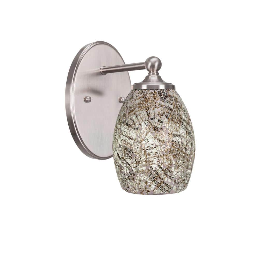 Royale 1-Light Brushed Nickel Wall Sconce 5R911BN5054 - The Home Depot