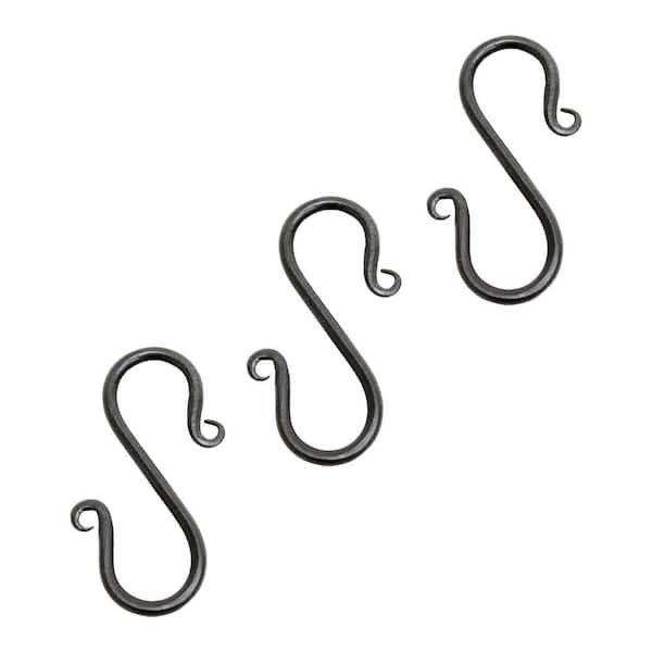 ACHLA DESIGNS Set of 3 Iron Decorative Mini S-Hooks Hanger 3.5 in. Tall ...