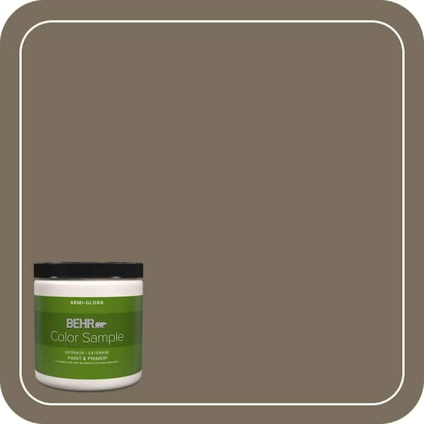 BEHR PREMIUM PLUS 8 oz. #730D-6 Coconut Husk Semi-Gloss Interior ...