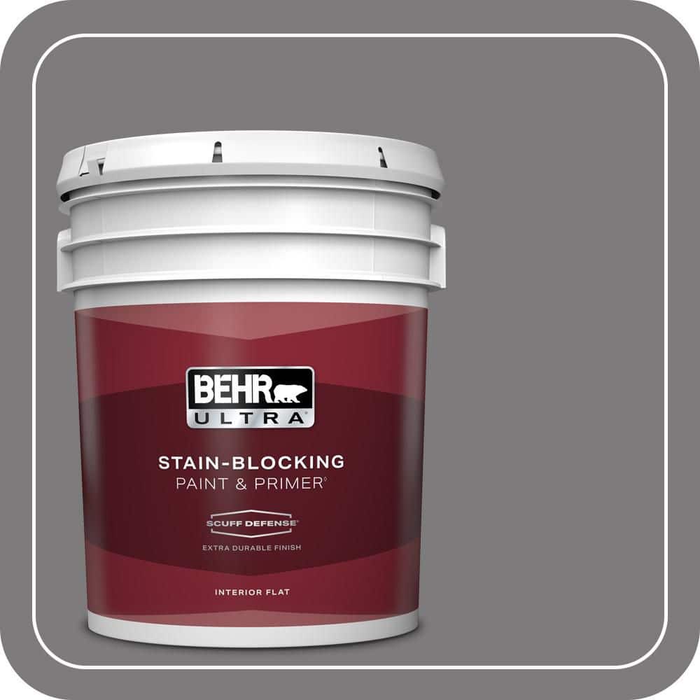 BEHR ULTRA 5 gal. #BXC-58 Stormy Gray Extra Durable Flat Interior Paint ...