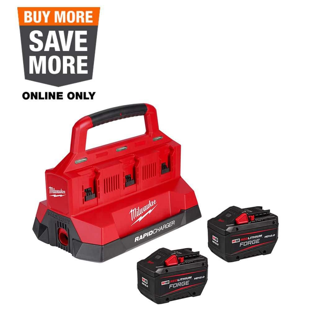 Milwaukee M18 18V Lithium-Ion REDLITHIUM FORGE Starter Kit with Two 12. ...