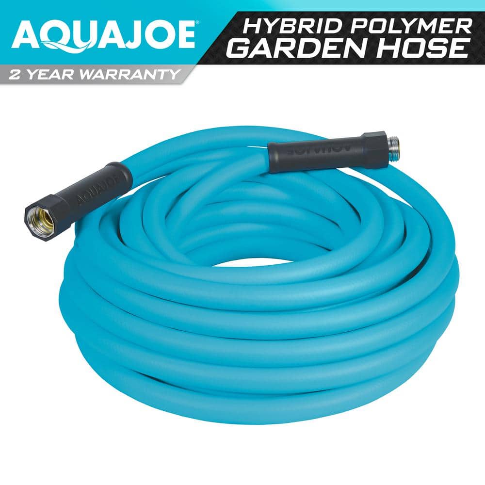 AQUA JOE 5/8 in. Dia. x 50 ft. Hybrid Polymer Garden Hose AJPGH50-PRO ...