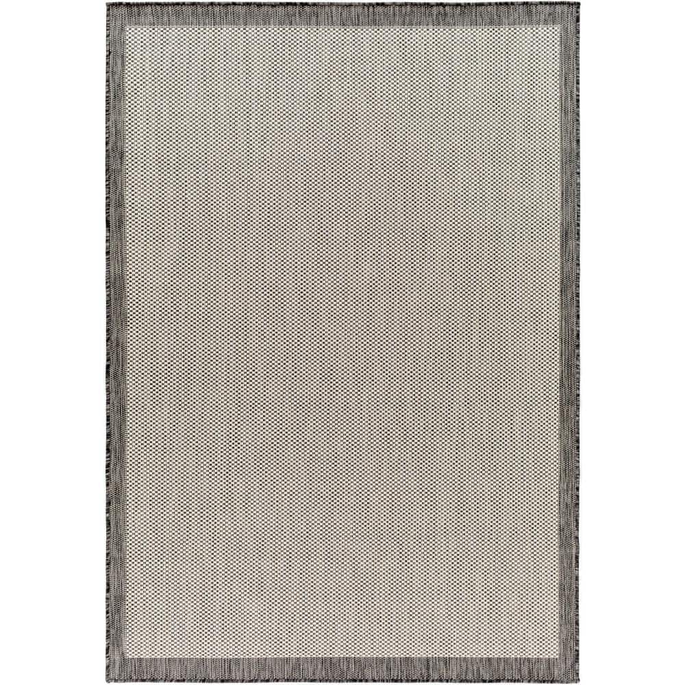 Livabliss Ravello Gray Border 7 ft. x 9 ft. Indoor/Outdoor Area Rug ...