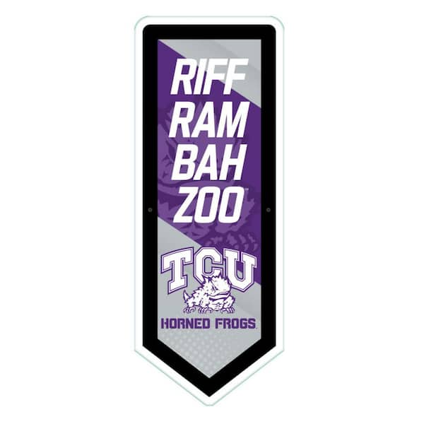 Evergreen TCU Pennant 9 in. x 23 in. Purple Plug-in LED Lighted Plastic ...